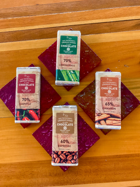 Four 50 g Bars – Emerald Estate Chocolate